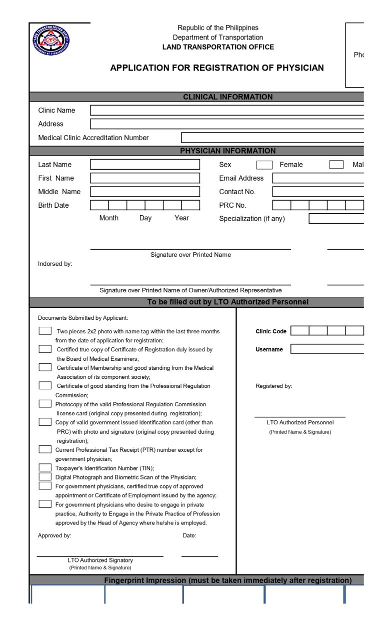 How to Register as a Physician for LTO Accreditation