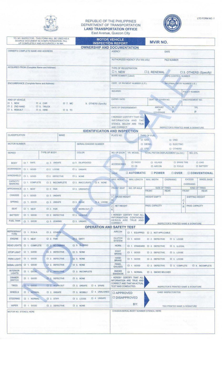 How to Apply for Motor Vehicle Inspection Certificate (MVIC)